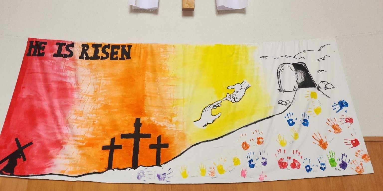 Sunday School and Youth put together Easter Mural